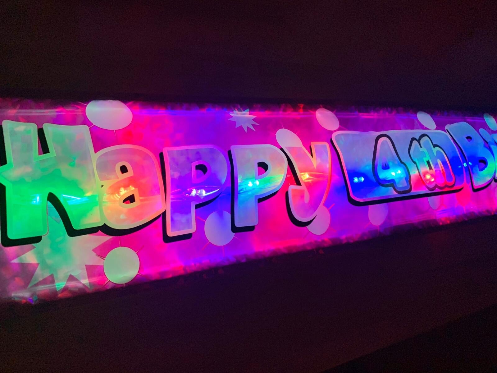 Personalised Flashing Happy Birthday banner 1st-60th Party decorations ...