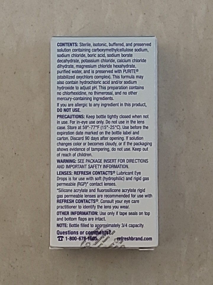 2-Refresh Contacts Contact Lens Comfort Drops - 0.4 oz/ 12mL Each Box. 09/2025 300231822120 | eBay