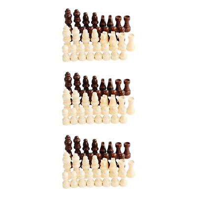 32x Wooden Chess Pieces Puzzle Pieces Games Chess Pieces for 1-2 ...
