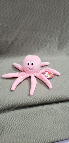 Ty Beanie Baby Inky the Pink Octopus w/Errors 11-29-94 Style #4028 PVC ...