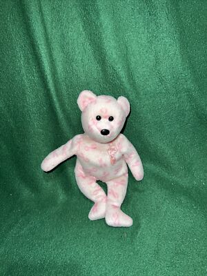 2008 Ty Beanie Baby Babies Original Breast Cancer Support Bear Retired ...