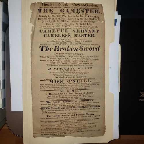 Play bill - Royal Theatre - The Gamester, 1816 | eBay