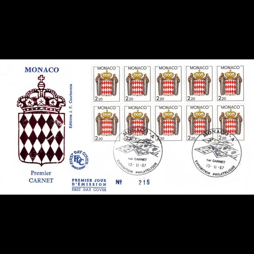 FDC - First notebook coat of arms, obliterated PJ 13/11/87 | eBay