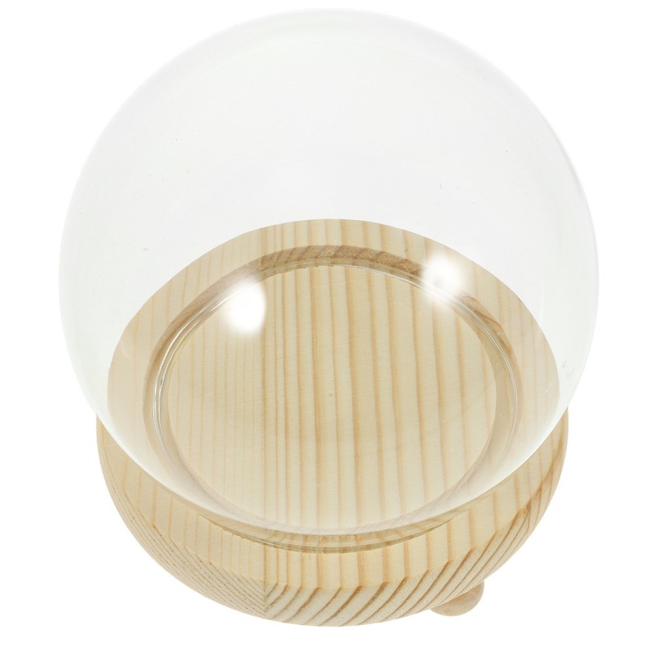 Small Glass Dome Miniature Display Case with Base Clear Watch Showcase ...