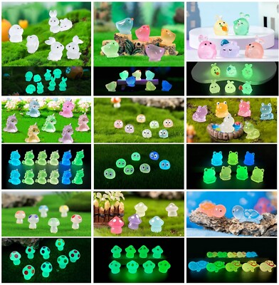 Miniature Luminous Glowing in The Dark Animal Figurines Fairy Garden ...