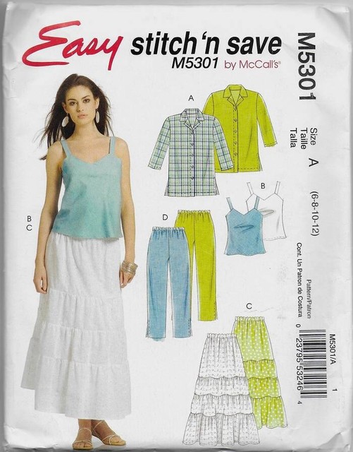 EASY McCall's Sewing Pattern M5301 Misses' SHIRT-JACKET TOP SKIRT ...