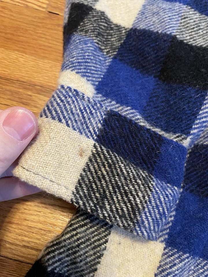 50s True Vintage Chill Chaser Blue Top Blue Plaid Mens Large Button Up ...