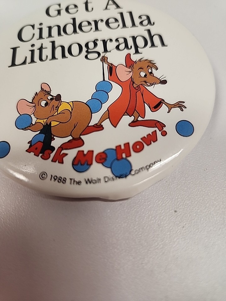 1988 Disney Cast Member Cinderella Button - Rare 3" Get a Cinderella ...