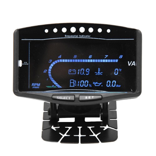 Car LCD Digital Tachometer Oil Pressure Sensor Temperature Fuel Rpm ...