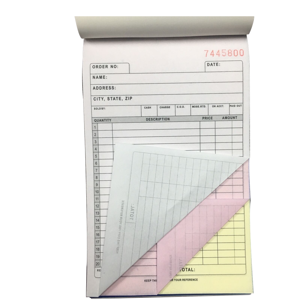 Invoice Book With Carbon Copies Aazon.co : Gisgfi 2 Pads Job 3 Part ...