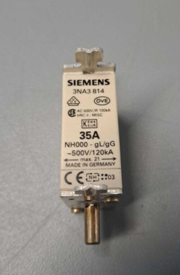 3na3814 - Siemens - 3na3 814 / Fuse 35a NH000 GL/GG 500v/120ka Used | eBay