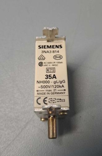 3na3814 - Siemens - 3na3 814 / Fuse 35a NH000 GL/GG 500v/120ka Used | eBay