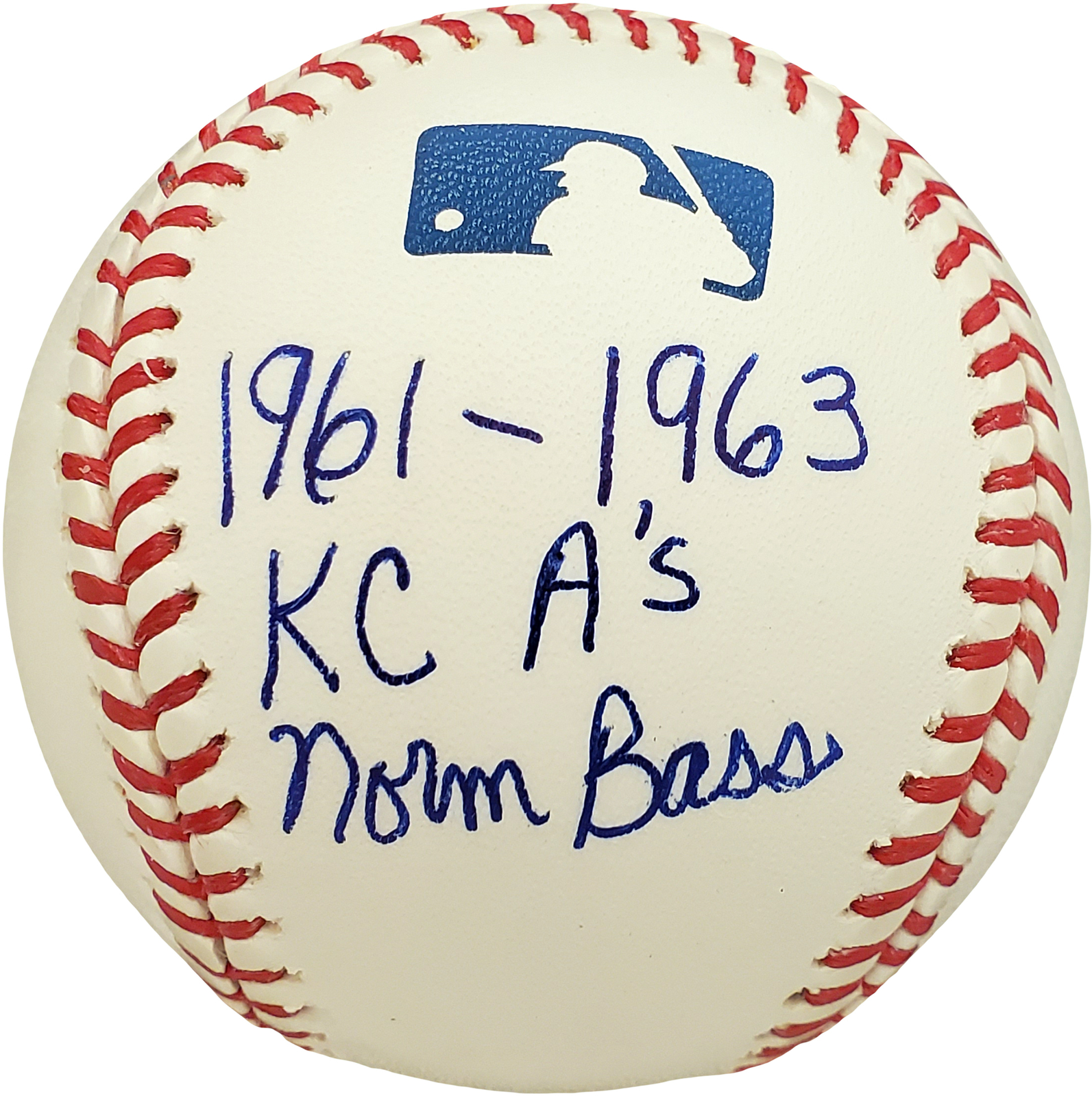 Norm Bass Autographed Signed MLB Baseball A's "1961-1963 KC A's ...