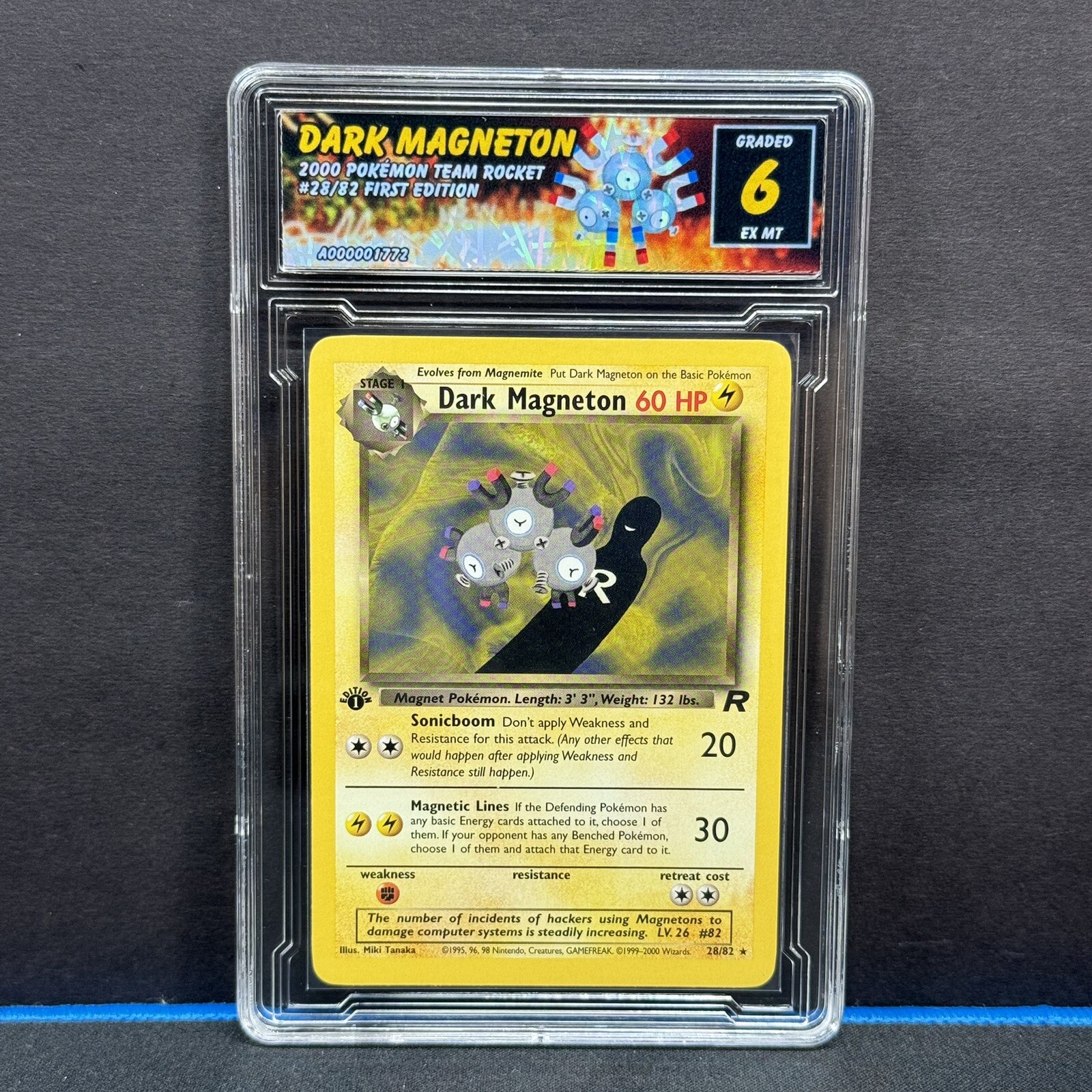 2000 Pokemon Team Rocket Dark Magneton #28/82 First Edition EX MT 6 ...