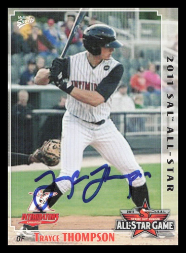 2011 Kannapolis Intimidators TRAYCE THOMPSON Signed Card autograph auto ...