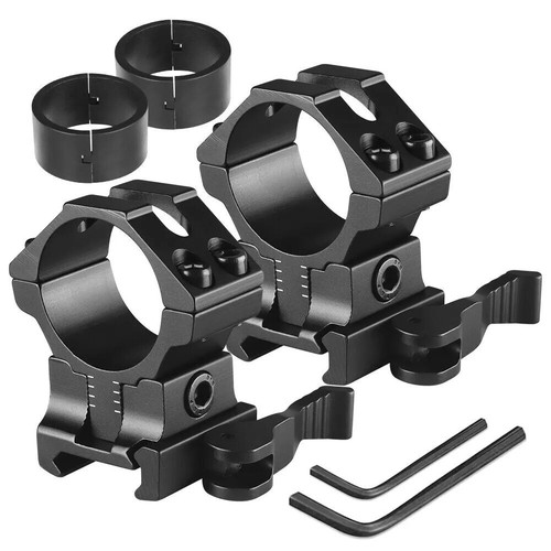 2PCS Quick Detach Adjust Height Riser 1"/30mm Ring Mount Rifle Scope w ...