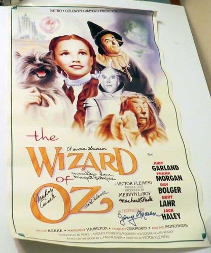 WIZARD OF OZ MOVIE POSTER HAND SIGNED BY 6 ACTORS | eBay