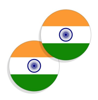 India Flag Stickers Flag Decals Vinyl Round Indoor Outdoor Circles 4 ...