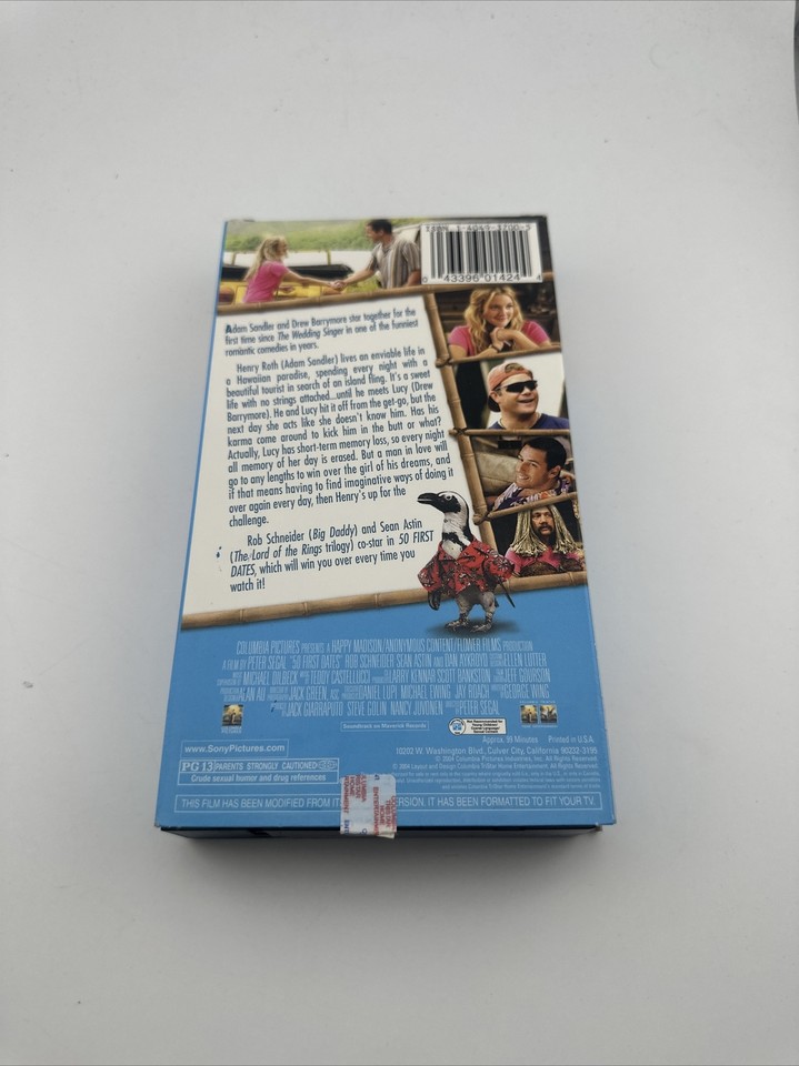 50 First Dates (VHS, 2004) - Adam Sandler - Drew Barrymore 43396014244 ...