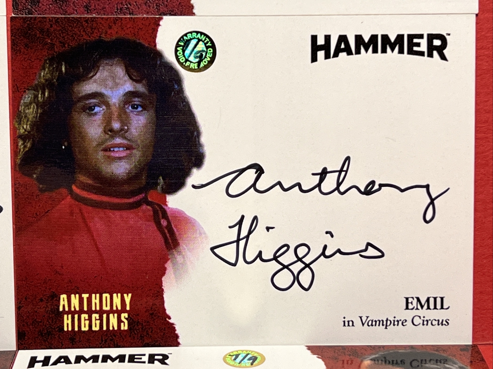 HAMMER Horror Series1 - 7 RARE White Version Autograph Card Set 7/9 NOT ...