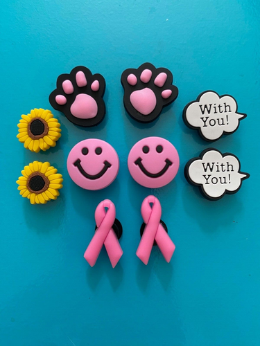 Shoe Charm Smile Face Cancer Ribbon Sun Flower Paws Accessory ...