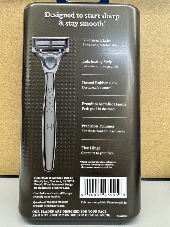 NEW & GENUINE! Harry's Men's CRAFT Handle Razor & 5 Blade Cartridges ...