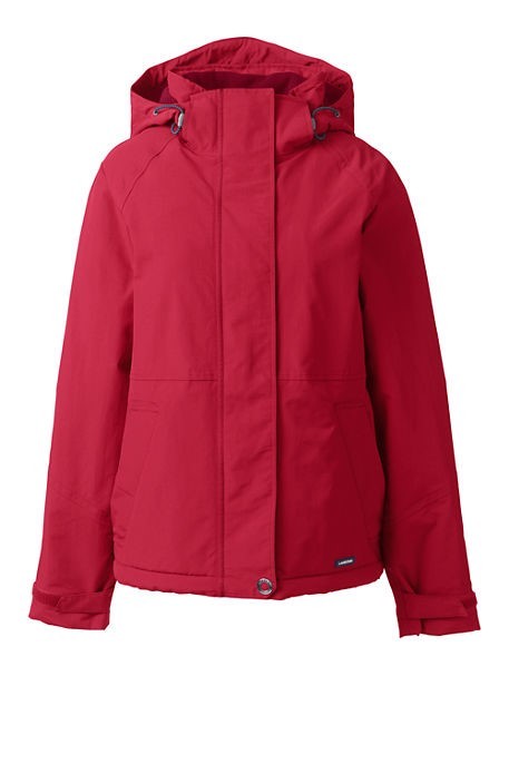 Lands End Women's Squall Hooded Jacket Rich Red New | eBay