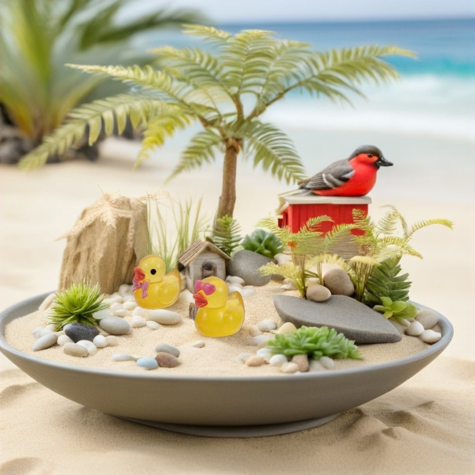 24pcs Mini Ducks: Tiny Duck Decorations - Resin Miniature Animal Decors ...
