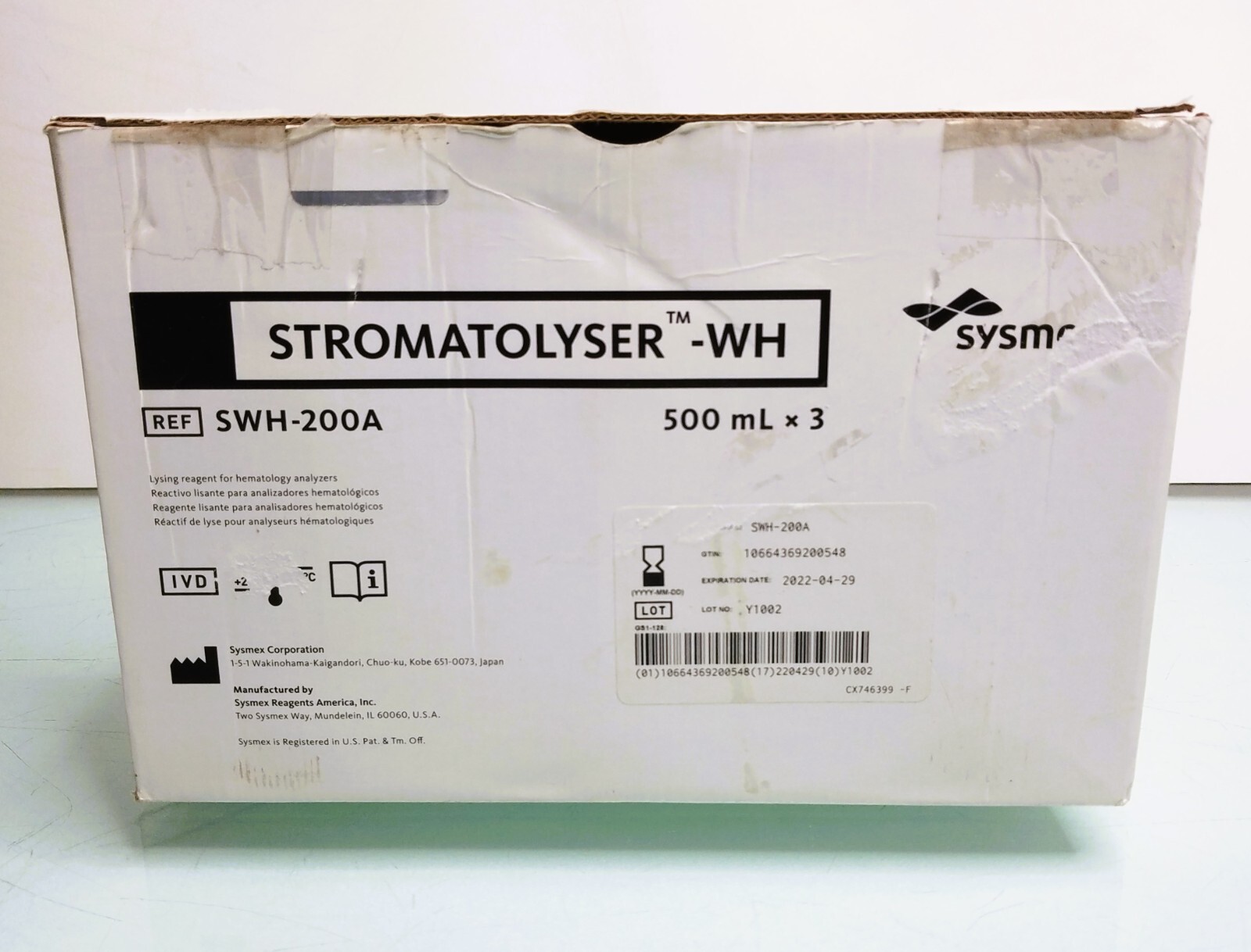 Sysmex Reagent SWH-200A Stromatolyser-WH 3 X 500 mL | eBay