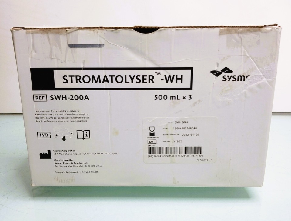 Sysmex Reagent SWH-200A Stromatolyser-WH 3 X 500 mL | eBay