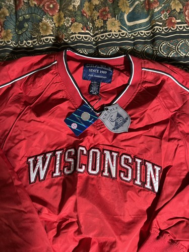 Wisconsin Badgers Pullover Windbreaker Long Sleeve Size 2XL New With ...