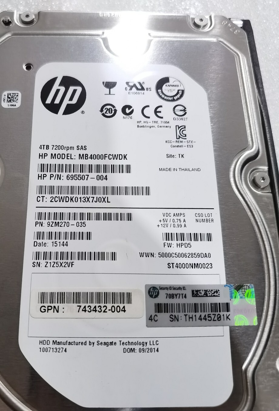 HP 4TB HDD, SAS, 3.5'' Internal Hard Drive (743405-001) for sale online ...