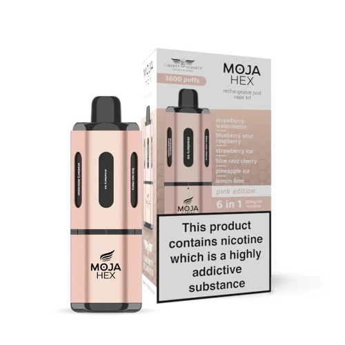 Moja Hex Pod Vape Pen 6 In 1 Pre Filled Rechargeable Starter Kit Pink ...