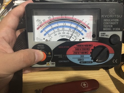 250/500/1000 Voltage Kyoritsu 3132A Analog Insulation and Continuity ...