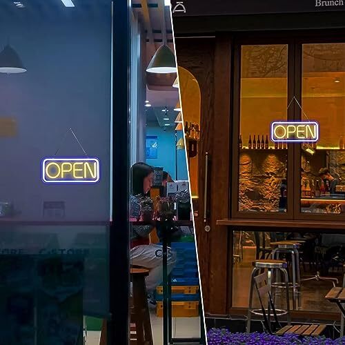 Open Signs for Business Open Sign LED Neon Open Sign, USB 13''x7'' Blue ...