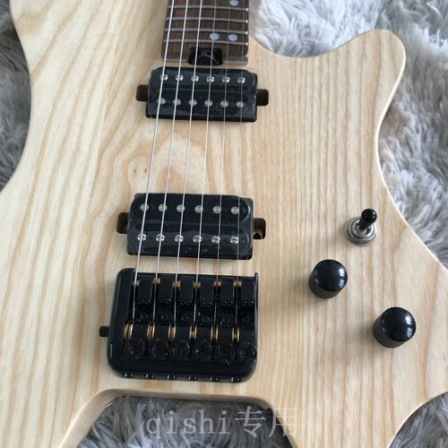 Headless Electric Guitar ASH Body Round Head Stainless Steel Wire ...