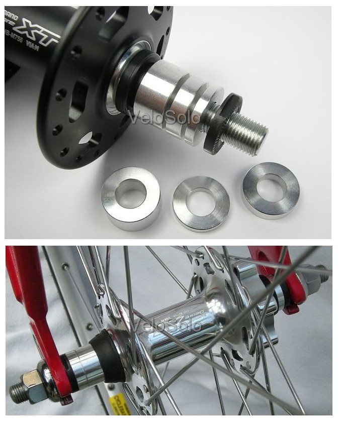 CNC M10 Hub Axle SPACER KIT 110 120 126 130mm track fixed MTB wheel ...