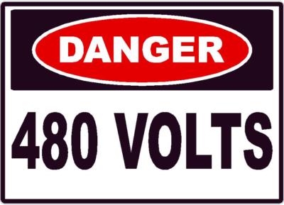 DANGER 480 VOLTS DECAL STICKER WARNING SAFETY SIGN OSHA ELECTRICAL ...