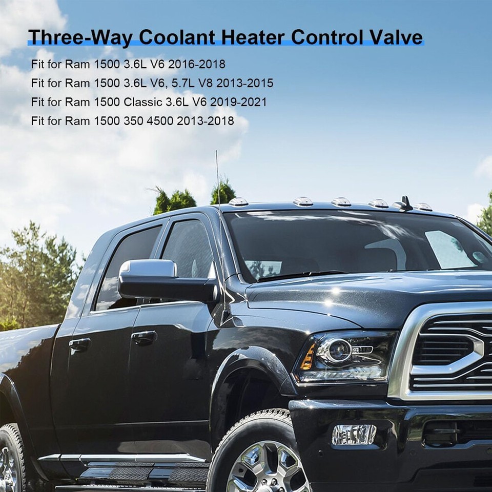 Ehv117 Coolant 3 Way Valve For 2013-2018 Ram 1500 2500 3500 5500 3.6L 5 ...