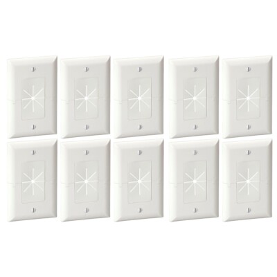 10x Split Wall Plate 1-Gang Flexible Opening Low Voltage Audio Video ...