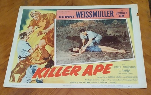 KILLER APE 1953 LOBBY CARD #3 JUNGLE JIM JOHNNY WEISSMULLER | eBay