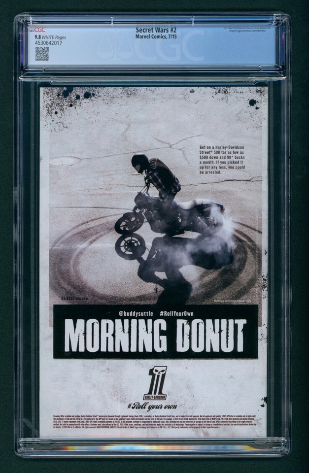 Secret Wars #2 (2015) CGC 9.8 White! 1st God Emperor Doom! Alex Ross ...