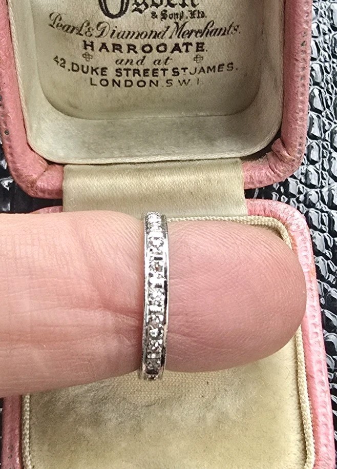 Antique Diamond Platinum Ring A Fabulous Full Diamond Ring | eBay UK