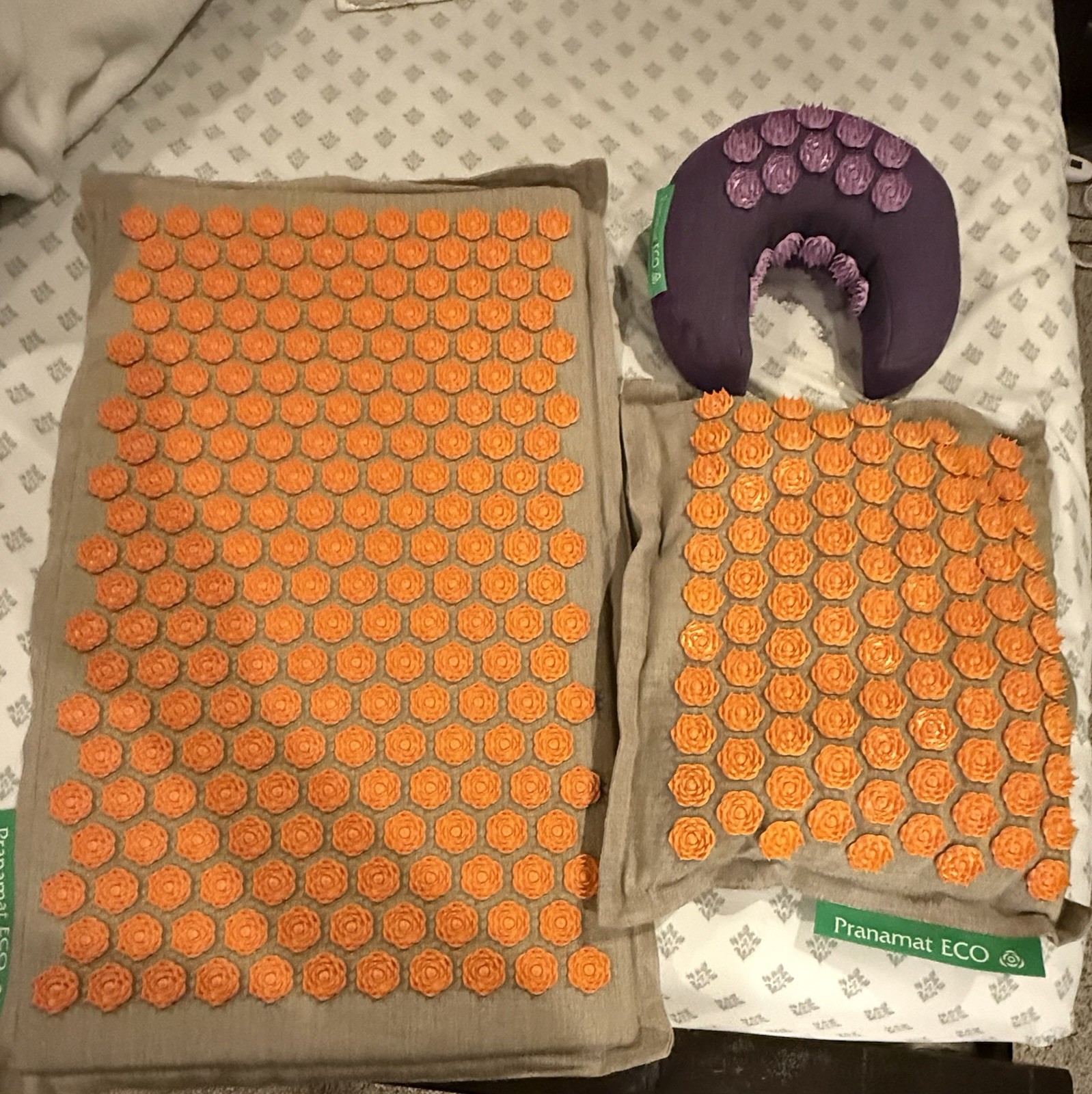 Pranamat ECO Lotus Spike Massage Mat & Massage Pillow Set In Lavender/w ...