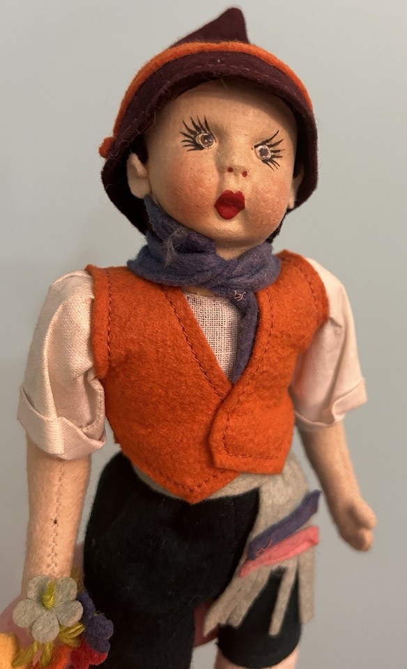 Vintage Italian Lenci Type Dolls Girl Boy Antique 1920’s? 9” Set Of 2 ...