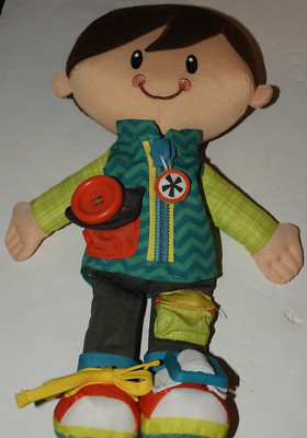 Playskool DRESSY KIDS Boy Doll Learning to Dress Tie Zip Buckle Button ...