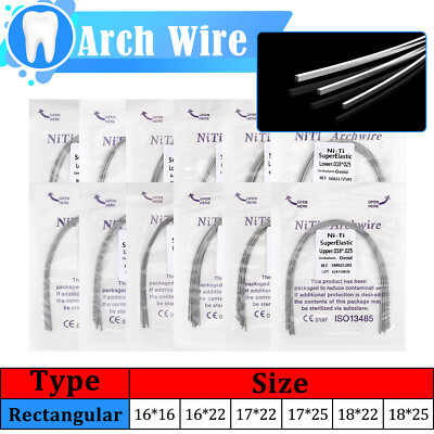 Dental Orthodontic Super Elastic Niti Rectangular Arch Wires Upper ...