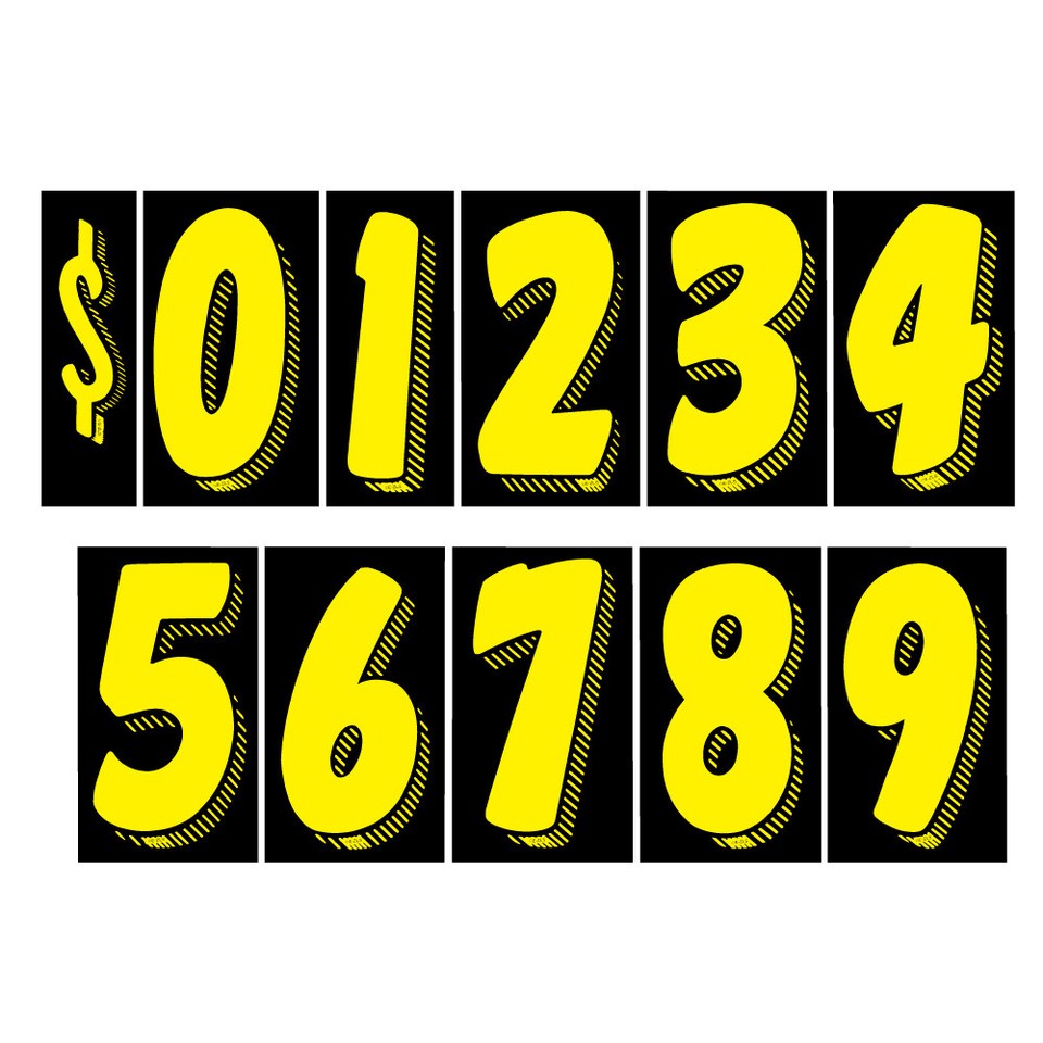 Car Dealer Windshield Stickers 11 Dozen Pricing Numbers 7.5 Inch ...