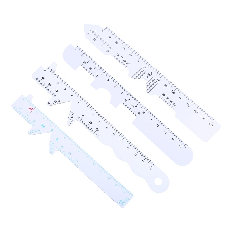 4 Pcs Pupil Ruler Single PD or Pupillometer White Straight Edge PD ...