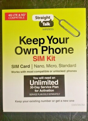 Straight Talk SIM Card Verizon, T-Mobile, 4G LTE & 5G Plus Bonus Sim ...